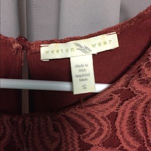 Anthropologie | Tops | Anthropologie Rust Colored Lace Top | Poshmark